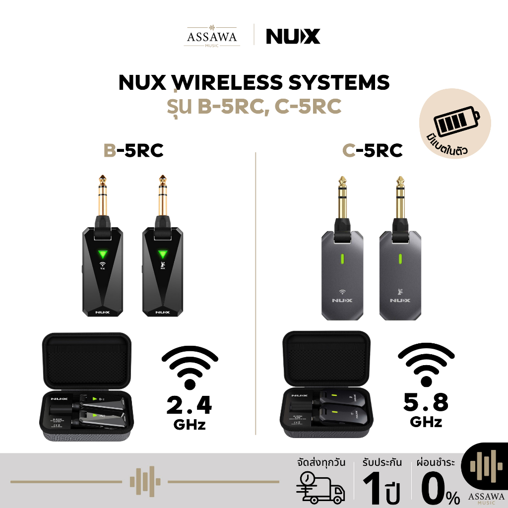 Nux B-5RC , Nux C-5RC ไวเลสกีตาร์ แจ็คไวเลส Wireless B5RC C5RC | Shopee ...