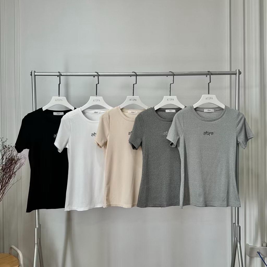 เสื้อยืด ATIPA มือ 1 มีสองสีครีม ขาว,M | Shopee Thailand