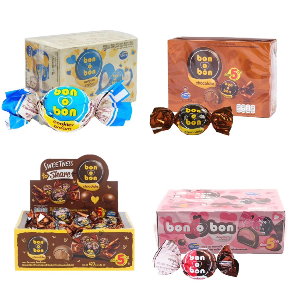 ( 1กล่อง24ชิ้น) BonOBonช็อกโกแลตสอดไส้ครีม | Shopee Thailand