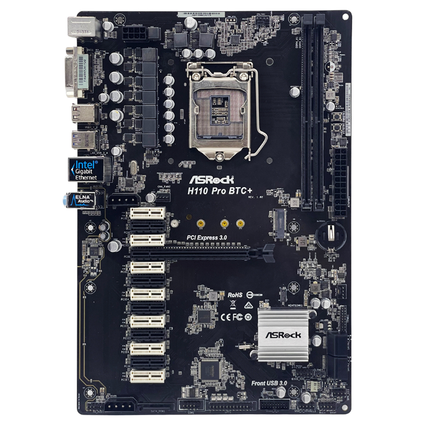 บอร์ด Asrock H110 Pro BTC+ สำหรับซีพียูเจน 6 - 7 มือสอง ประกัน 15 วัน ...