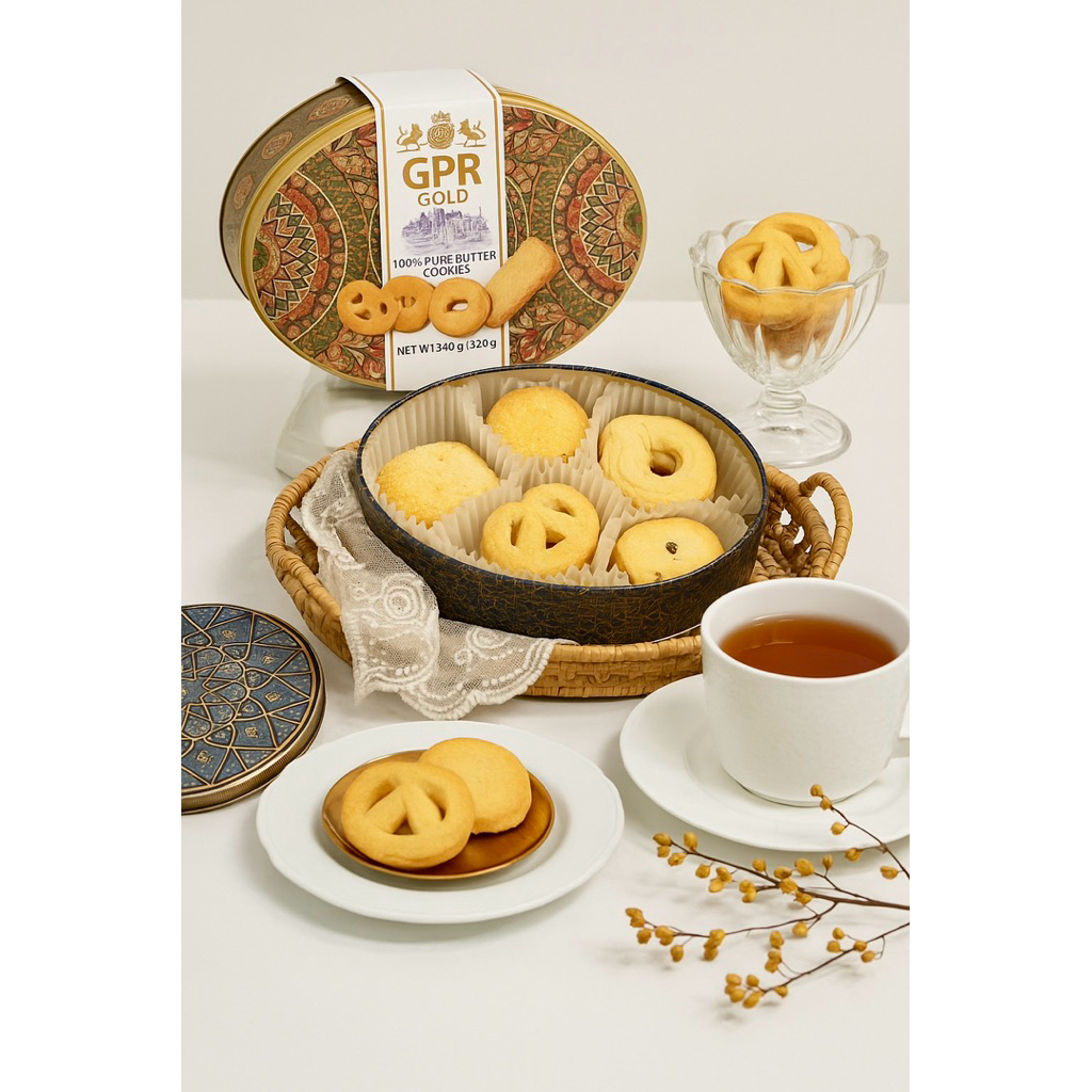 GPR Gold Butter Cookies คุกกี้เนยสดแท้ 100% กล่องเหล็กสีทอง เกรดพรีเมี่ ...
