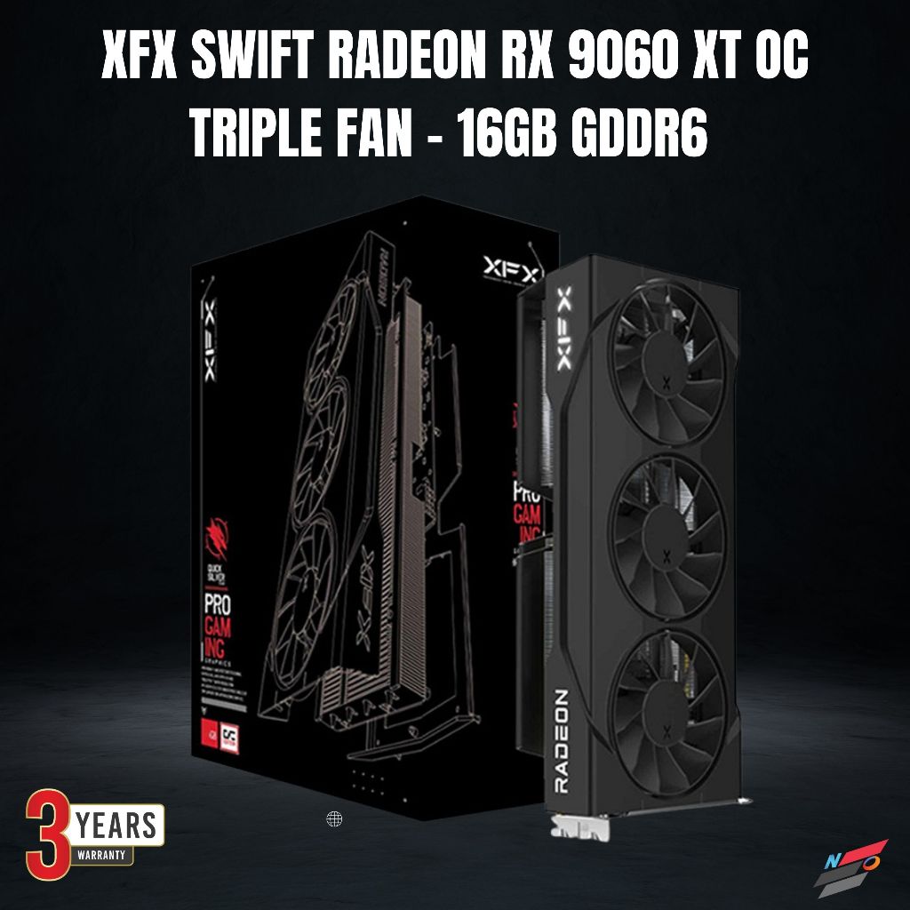 XFX SWIFT RADEON RX 9060 XT OC TRIPLE FAN - 16GB GDDR6 | Shopee Thailand