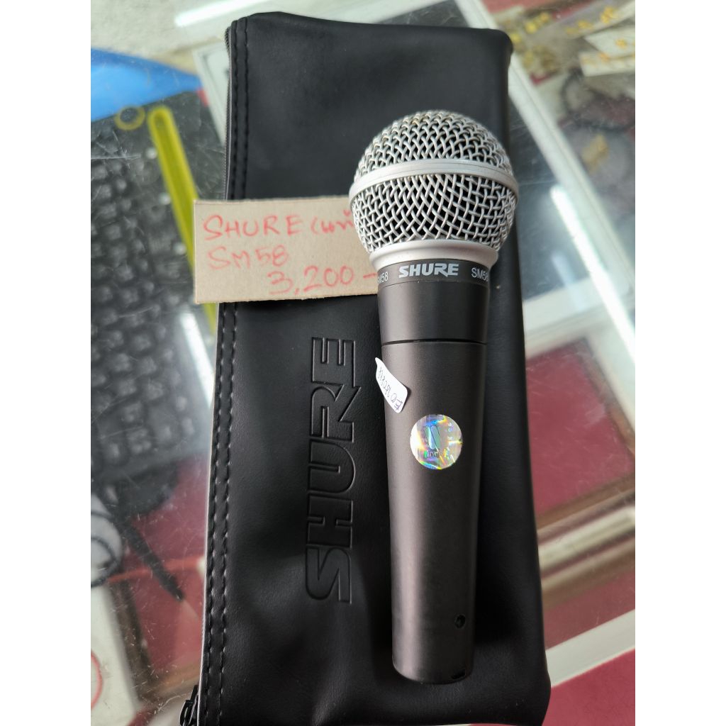 ไมโครโฟน Shure SM58 สภาพดีพร้อมซอง | Shopee Thailand