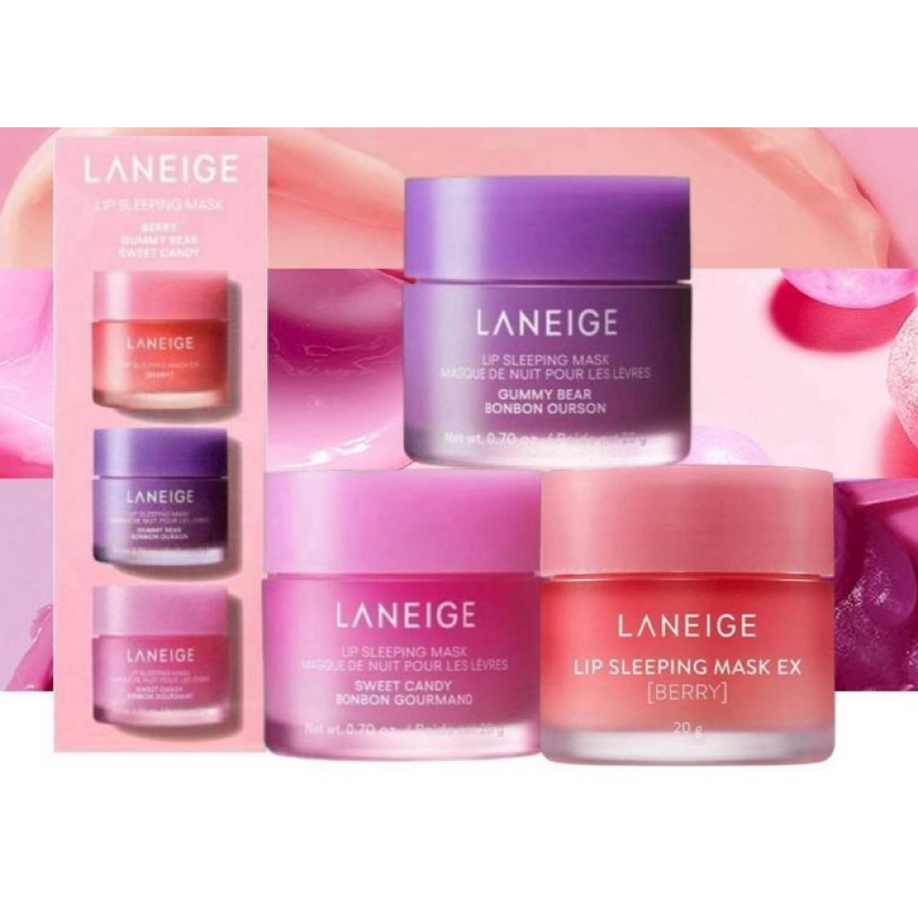 Laneige Lip Sleeping Mask Trio Set (ขนาด 20 g x3 | Shopee Thailand