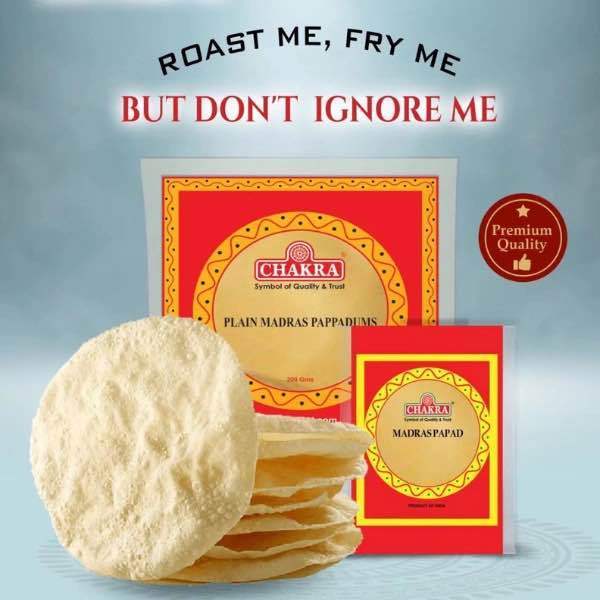 Madras Papad 200g Chakra Brand 200g fry to eat | Shopee Thailand
