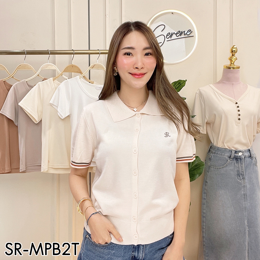 Serene's Choice เสื้อคอปก แขนสั้น ผู้หญิง รุ่น Lena จั้มเอว ผ้าไหมพรม แฟชั่นเกาหลี | Shopee Thailand