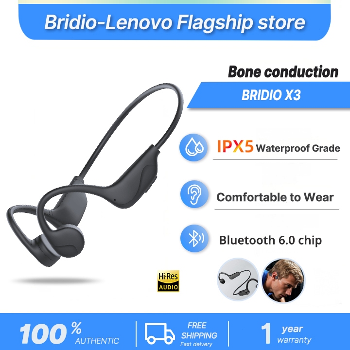 Lenovo Bridio X3 100%แท้ หูฟังบลูทูธ IPX5 กันน้ํา หูฟังไร้สายหูฟังไร้ ...
