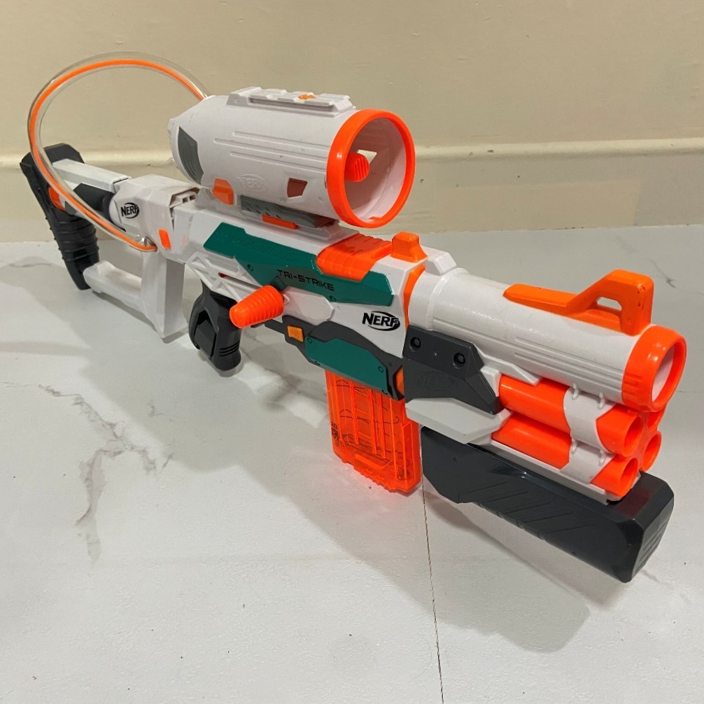 Nerf Gun Modulus Tri-Strike มือสอง ของแท้ - ได้ครบชุด | Shopee Thailand
