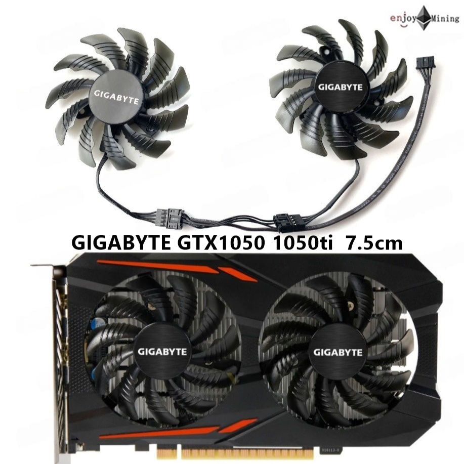 พัดลมการ์ดจอ GIGABYTE GTX 1050 1050ti graphics card cooling fan PLD08010S12HH | Shopee Thailand