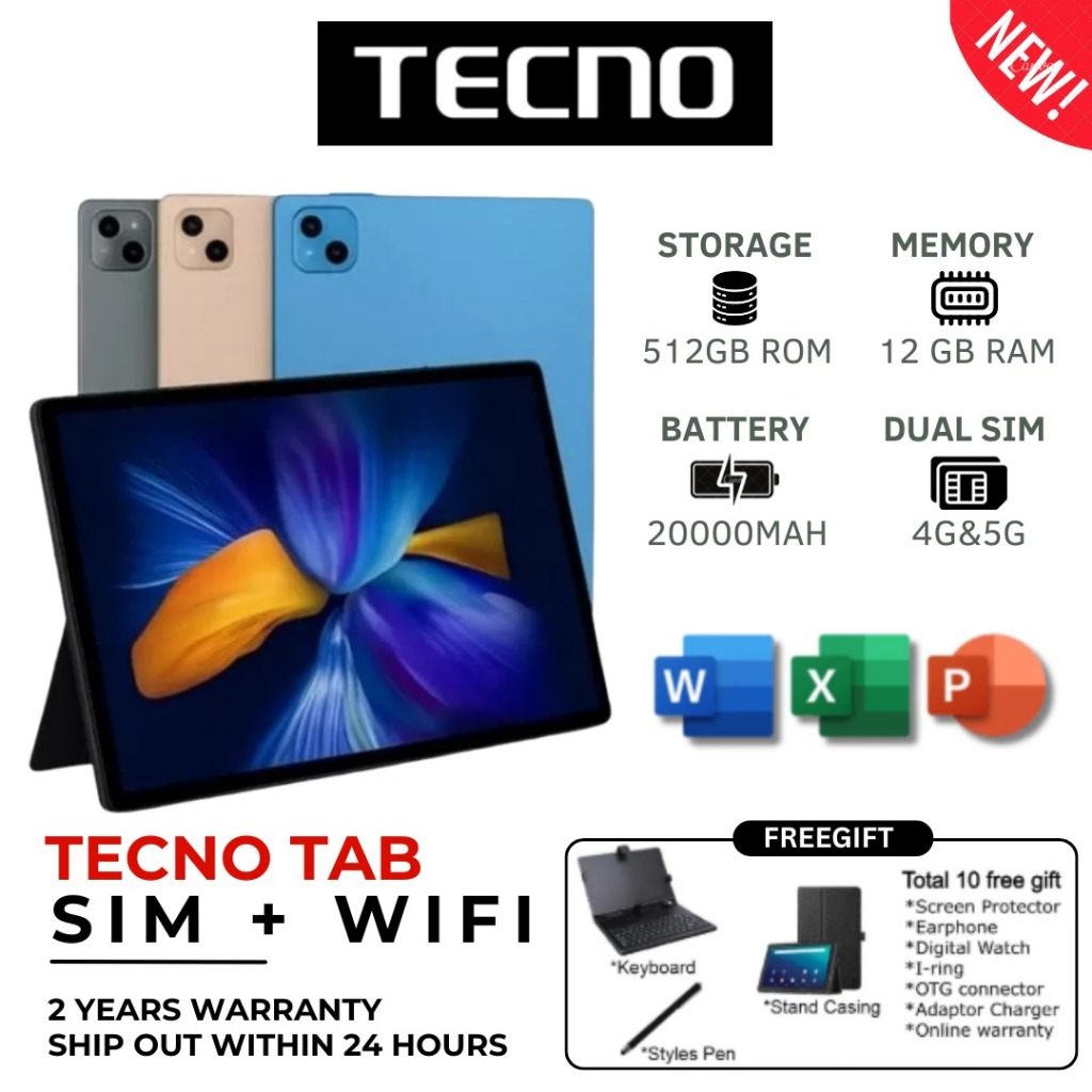 🔥 Tecno Tab 4G รุ่นใหม่! แท็บเล็ตใช้งานลื่น ราคาเบา 💰 ดูหนัง เล่นเกม ...