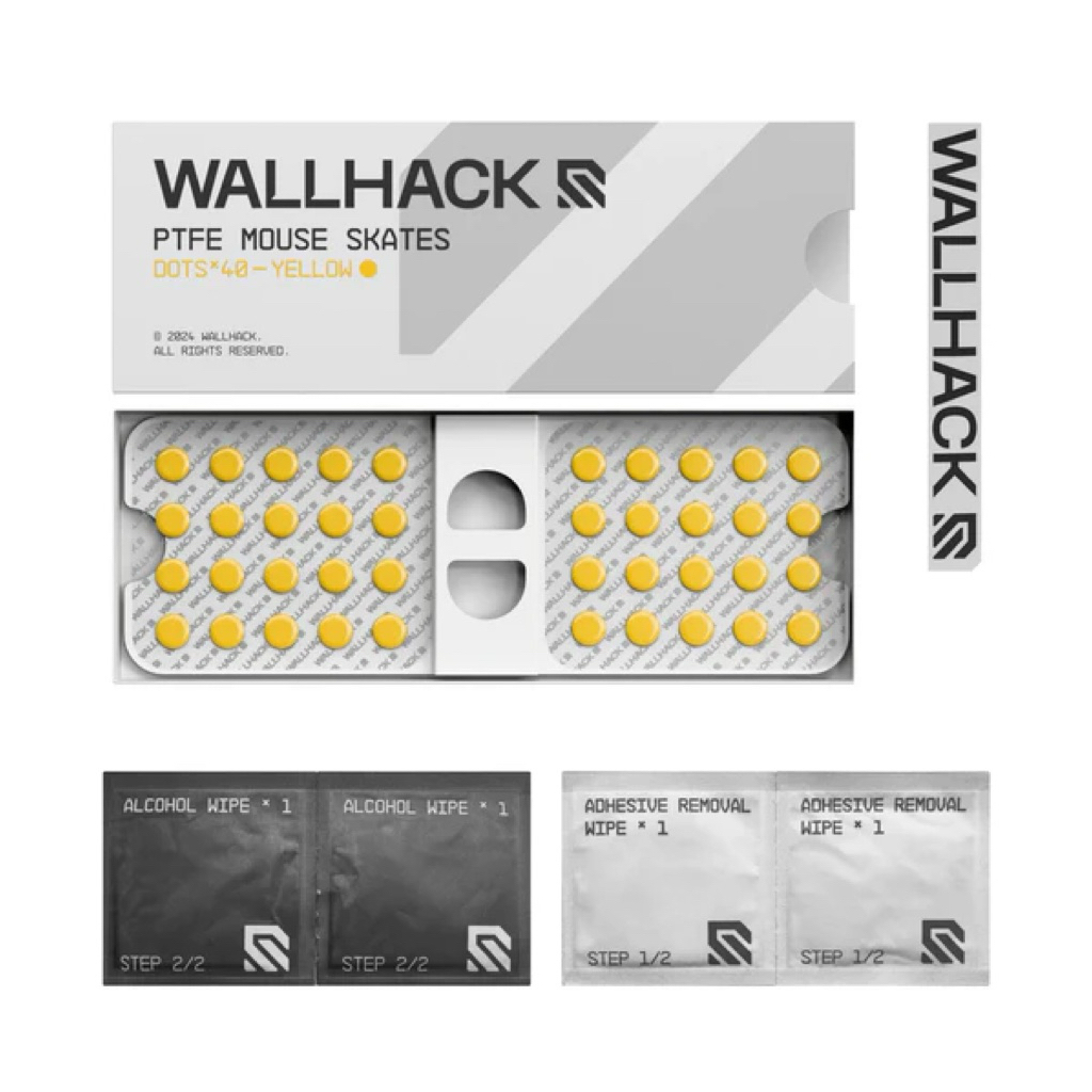 เมาส์ฟีท Wallhack PTFE MOUSE Skates Yellow Universal Dots | Shopee Thailand
