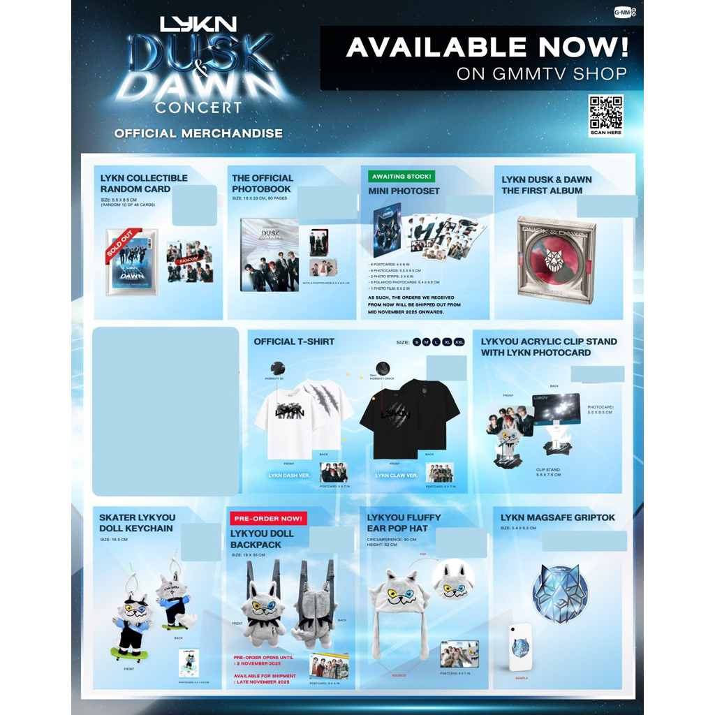 LYKN DUSK & DAWN CONCERT OFFICIAL MERCHANDISE ไลแคน เสื้อ ตุ๊กตา หมวก ...