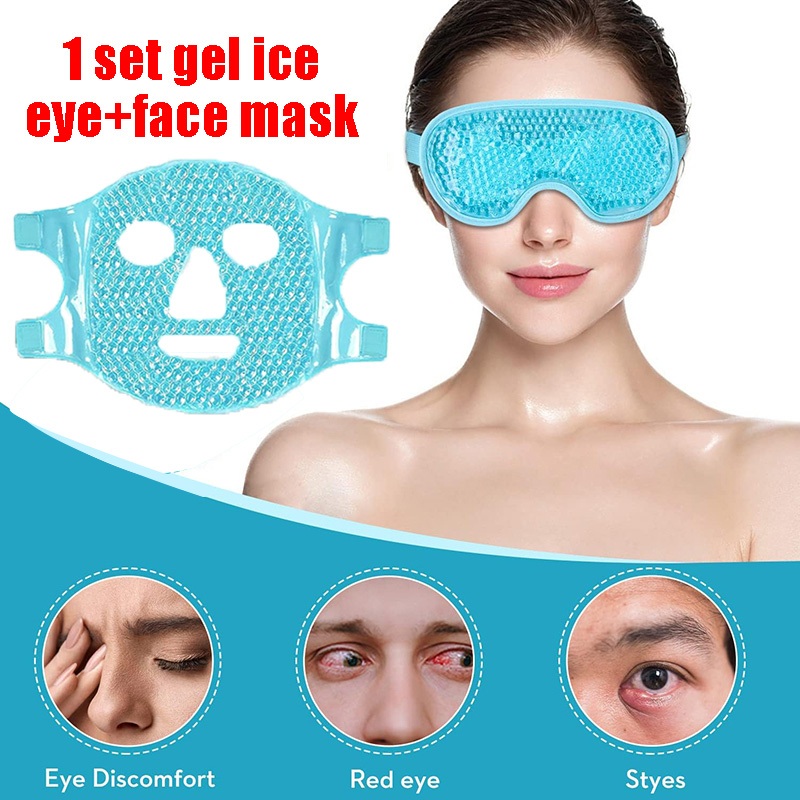 1 Set Cooling Gel Eye Mask with Eye Holes, 2 PCS Gel Bead Cold Eye ...