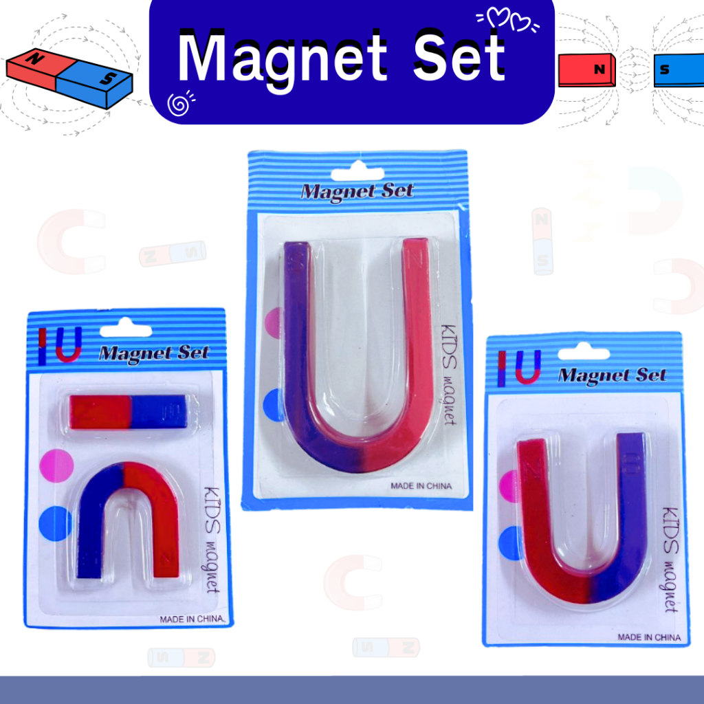 Magnet Set ชุดแม่เหล็กเพื่อการศึกษา แม่เหล็กแท่ง + แม่เหล็กเกือกม้า ...