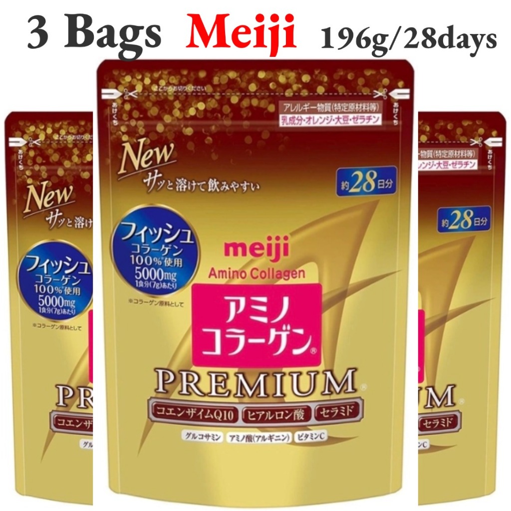 ⚡EXP:03/2027⚡3 ถุง Meiji Amino Collagen Premium(เมจิ อะมิโน คอลลาเจน ...