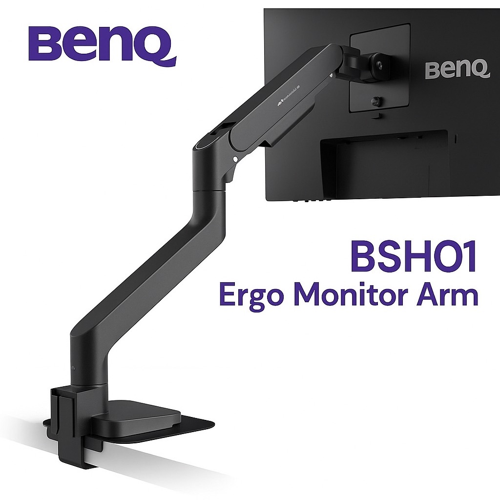 BenQ BSH01 Ergo Monitor Arm -Gas Spring Monitor Stand Up to 45'' Heavy ...