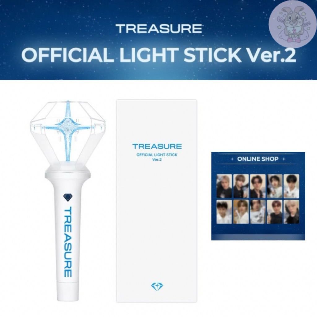 แท่งไฟTreasure Ver.2 💎 TREASURE OFFICIAL LIGHT STICK V.2 + การ์ดสุ่ม 1 ...