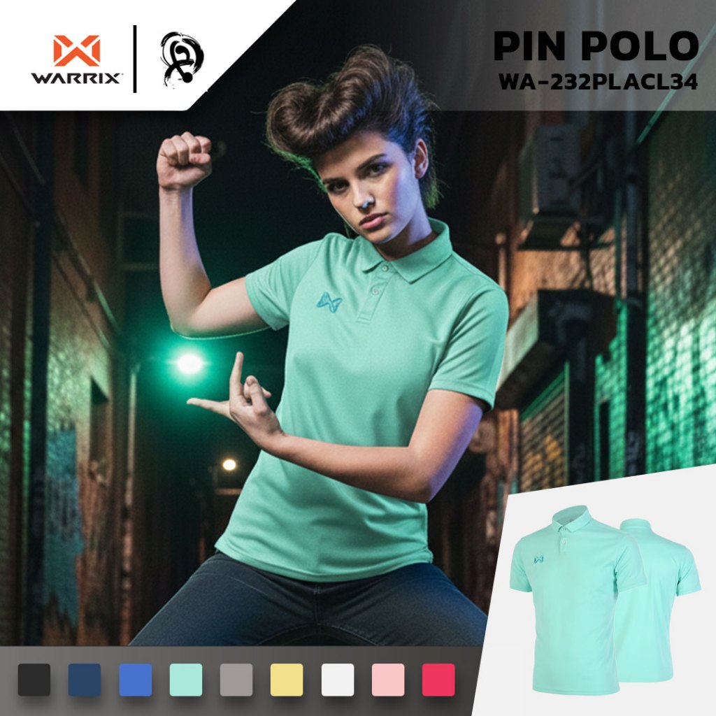WARRIX เสื้อโปโล รุ่น PIN เสื้อโปโลวอริกส์ (WA-232PLACL34) ไซส์ UNISEX ...