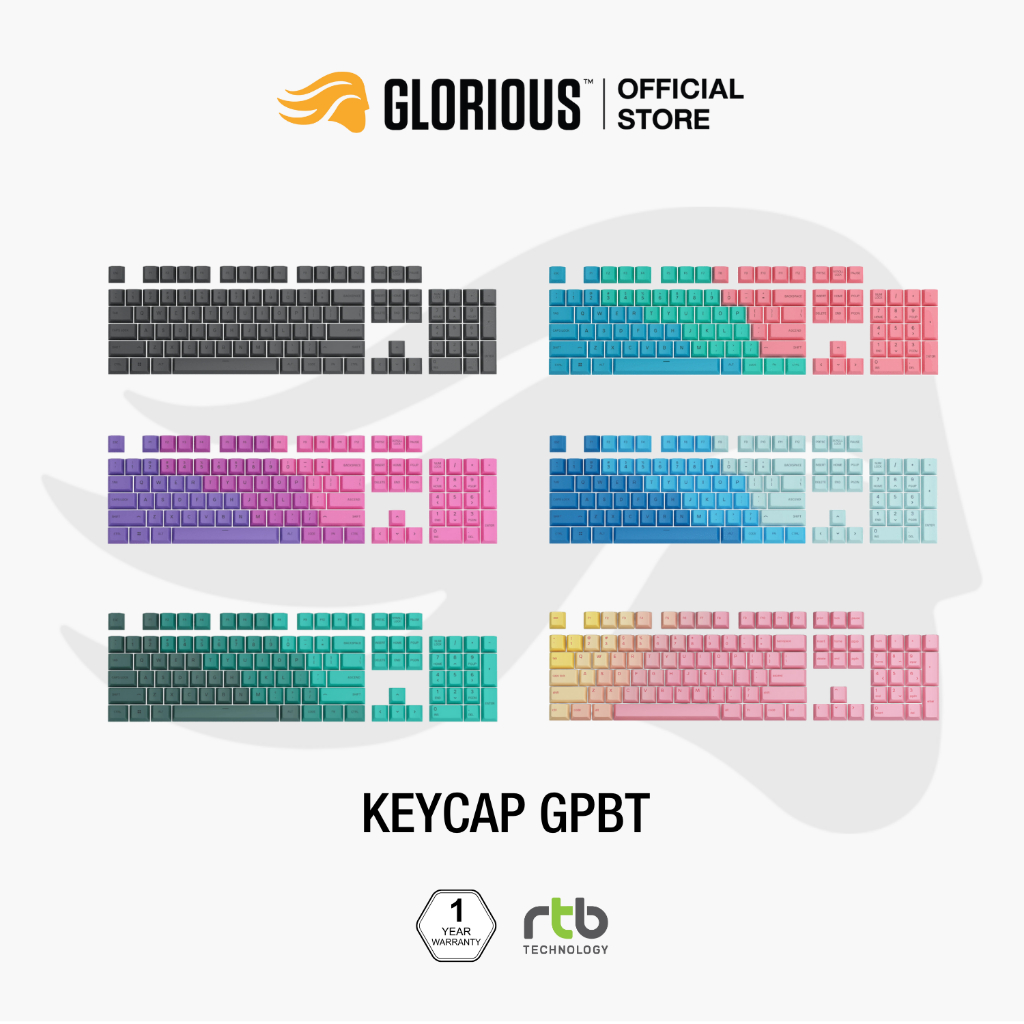 Glorious GPBT Keycaps คีย์แคปสำหรับคีย์บอร์ด GMMK ทุกรุ่น (114 Keycaps ...