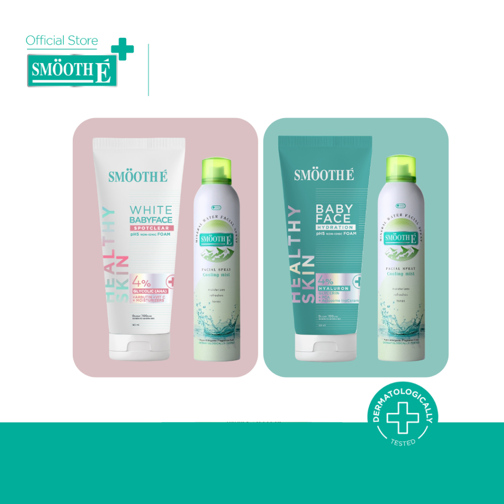 [ซื้อ 1 ฟรี 1] Smooth E Babyface Foam 180 ml. free Smooth E Mineral ...