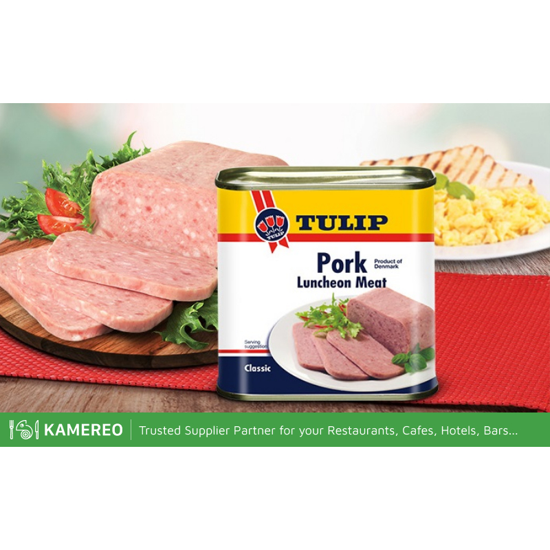 แฮมหมู แฮมกระป๋อง - Tulip Pork Ham 340g แฮมทิวลิป Tulip Pork Luncheon ...