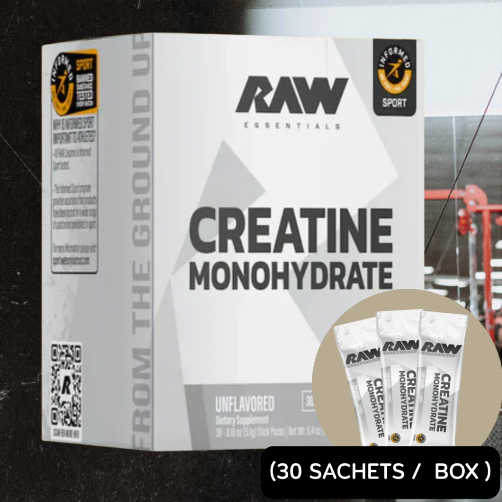 RAW NUTRITION Creatine Monohydrate 30 Sachet Pack - Unflavored ครีเอทีน ...