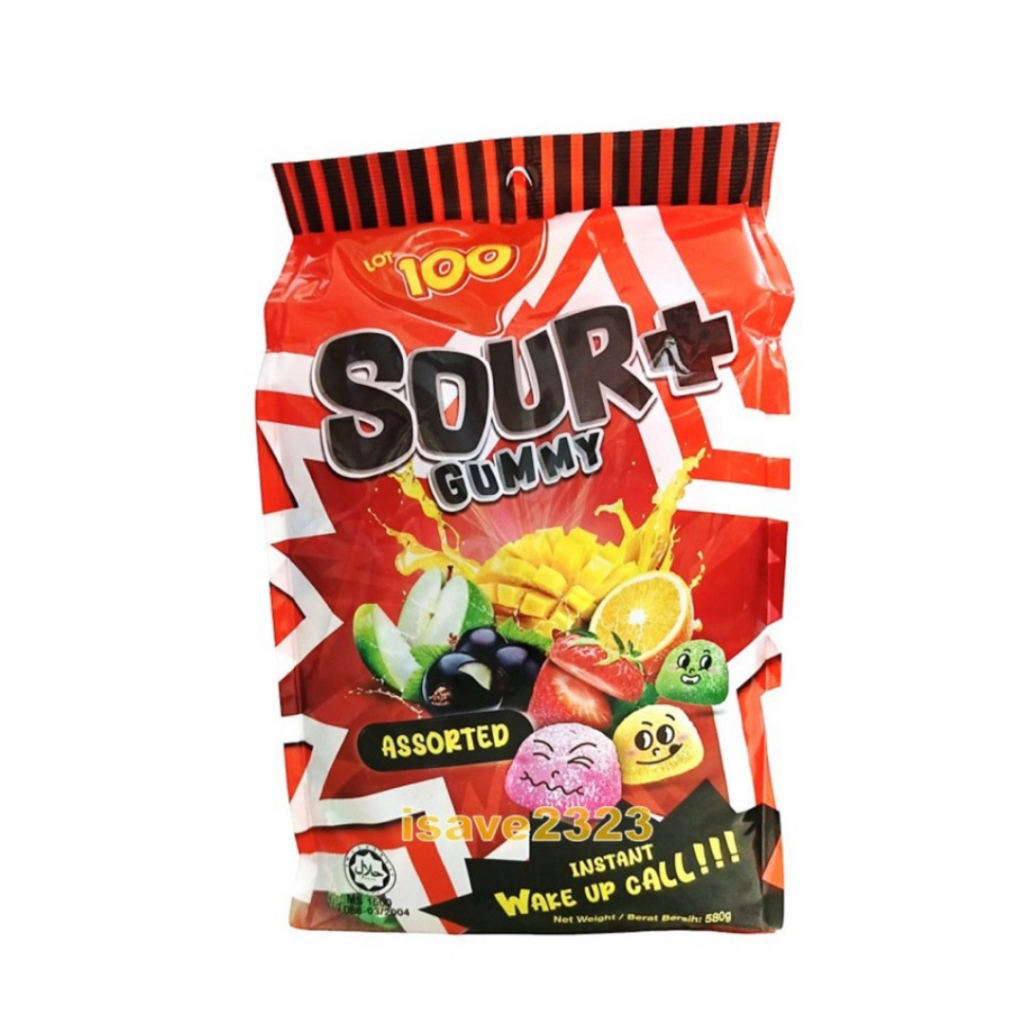 เยลลี่ Lot 100 Sour+ Assorted Flavoured Gummy Candy น้ำหนัก 270 กรัม 1 ...
