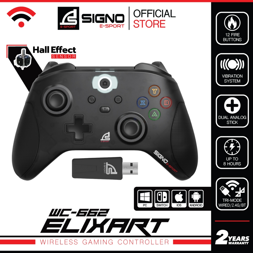 SIGNO WC-662 จอยเกมมิ่งไร้สาย Wireless Gaming Controller Hall Effect ...