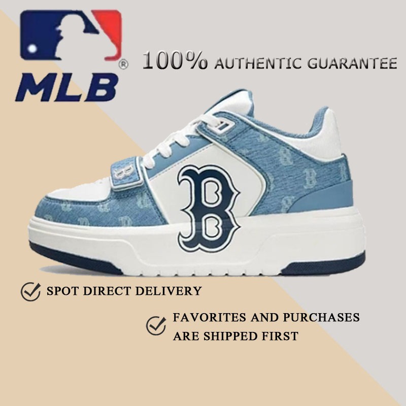 MLB Chunky Liner Mid Denim BOSTON REDSOX Unisex สะดวกสบายรองเท้าผ้าใบ ...