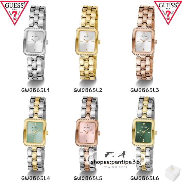 F.A Guess นาฬิกาอะนาล็อกผู้หญิงค่ะ สายเคเบิลมีรายละเอียดลูกปัดที่ประณีต ...
