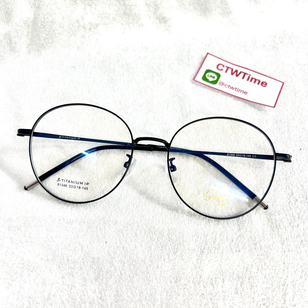 Gimmick กรอบแว่นสายตา รุ่น 81346 C5 Black [B Titanium IP] ขนาดกรอบ 53 ...