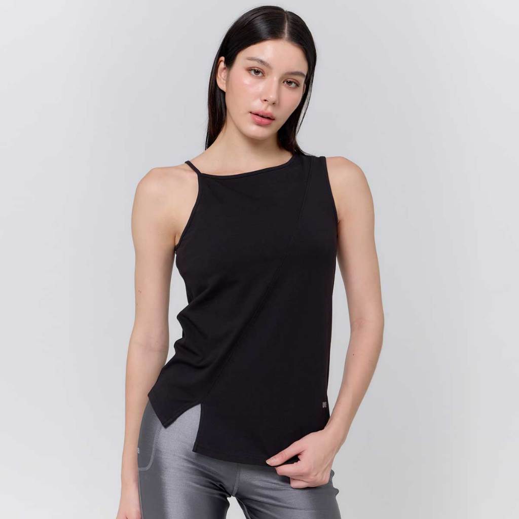 UNBOUND CROSSCUT TANK TOP > BLACK เสื้อกล้ามปิดสะโพกสีดำ (เฉพาะเสื้อ ...