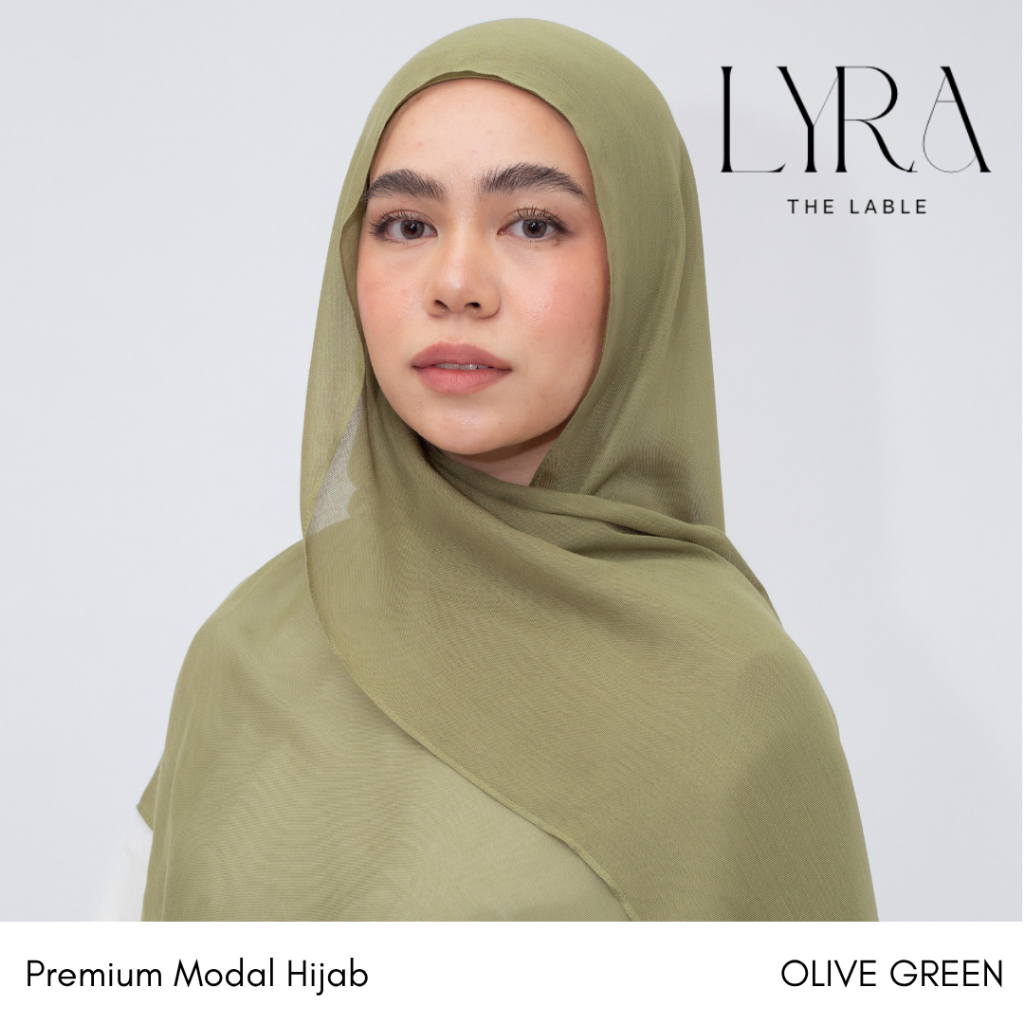 Lyra the Lable Premium Modal Hijab set in OLIVE GREEN ไลร่า พรีเมียมโมด ...