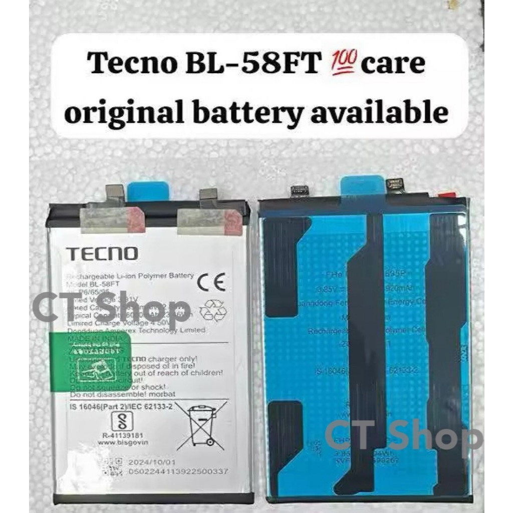 แบตเตอรี่ Tecno POVA 6 / Pova 6 Pro / Li9 / LI7 Battery BL-58FT 6000mAh ...
