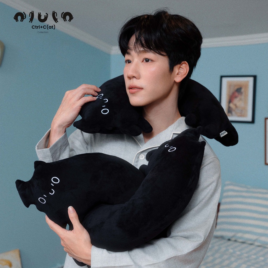 olulo Ctrl+C(at) - Pillow Koo cat หมอนน้องเหมียวขู่ สีดำ | Shopee Thailand