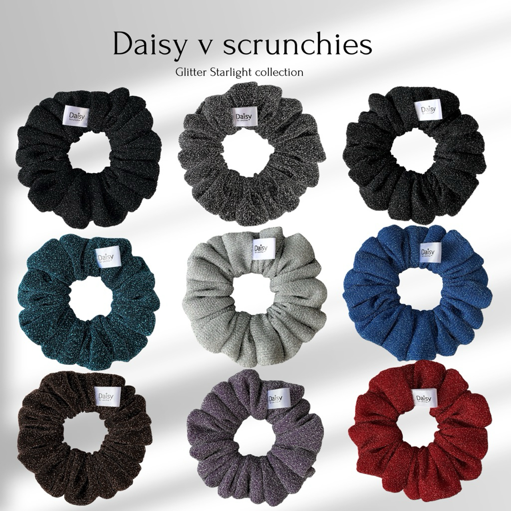 ยางรัดผม•Daisy v scrunchies • glitter starlight collection •กากเพชร ...