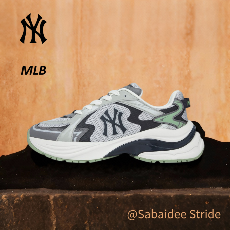 ของแท้ 100% MLB New York Yankees Curve Runner Green Sneakers Low ...