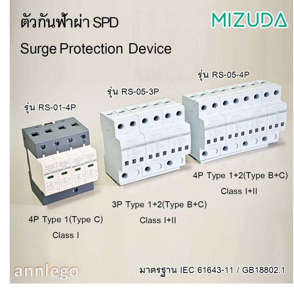 AC Surge Protection Device SPD ป้องกันฟ้าผ่า ไฟกระชาก 3P และ 4P ...