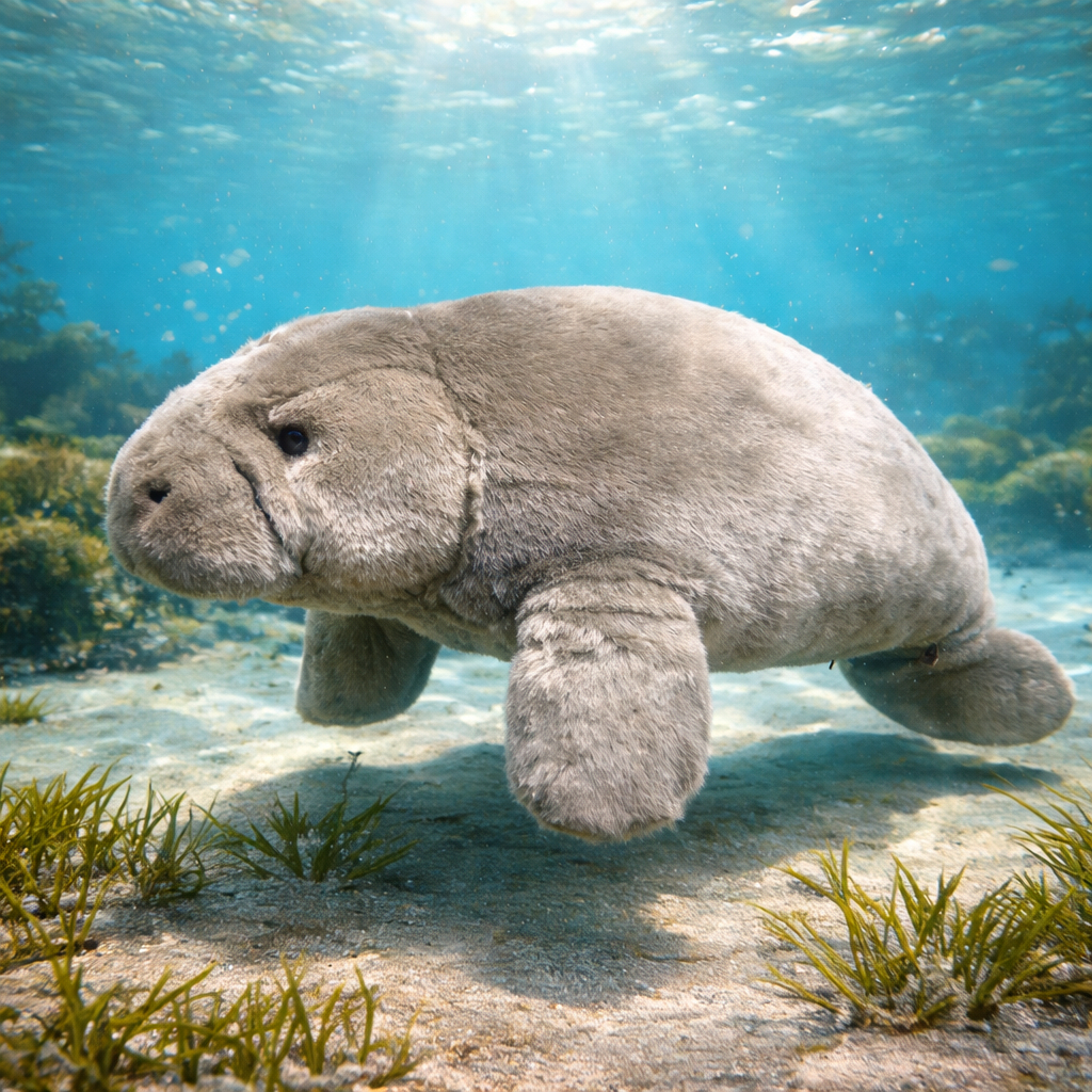ตุ๊กตาพะยูน Manatee Plush ตุ๊กตาสัตว์น้ำ ขนนุ่ม น่ารัก เหมาะสำหรับกอด ...