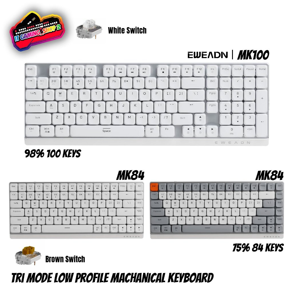 EWEADN MK84/MK100 Low-Profile Mechanical Keyboard | รับประกัน 1 ปี ...