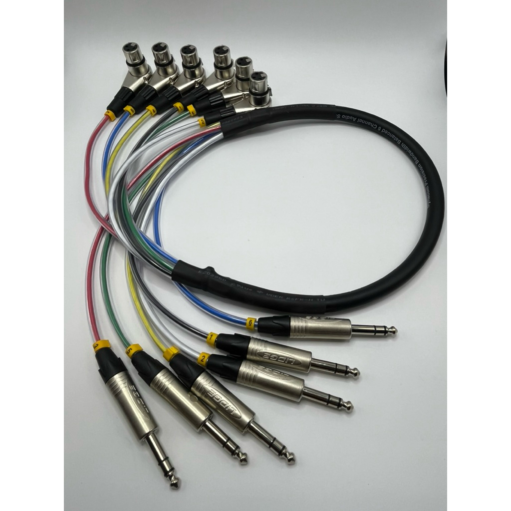 สายxlrเมียL6 to trs6 ตรง/งอ หัวLidgeทั้งชุด ทำจากสายมัลติคอร์6คอร์ของ ...