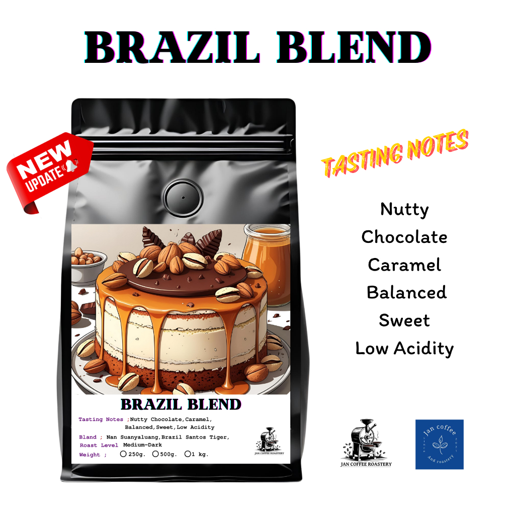 Jan coffee roastery Brazil Blend (Thai+Brazil tiger santos Medium-Dark ...