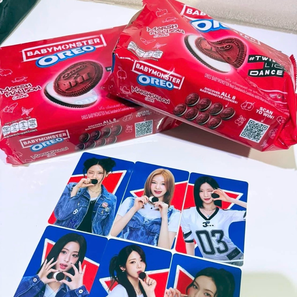 (พร้อมส่ง) ของแท้ 100% Oreo x Babymonster Limited Edition Marshmallow แถมฟรี การ์ดสุ่มเบบี้มอนส ...