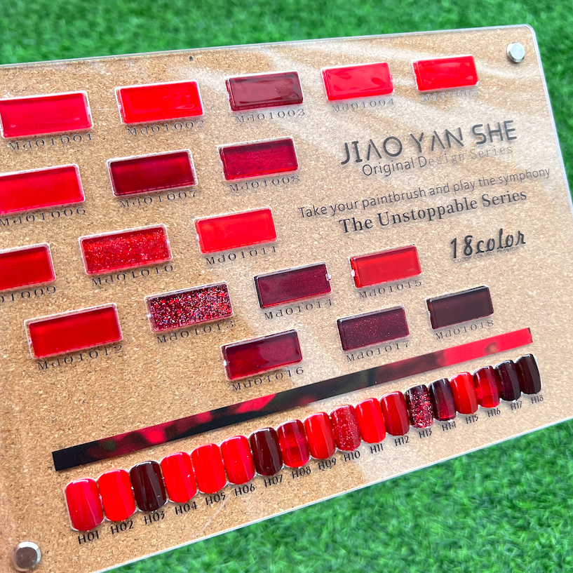 สีเจล JIAO YAN SHE รุ่น Modern red โทนแดง 18สี ยกเซต แถมชาร์ทสี ...