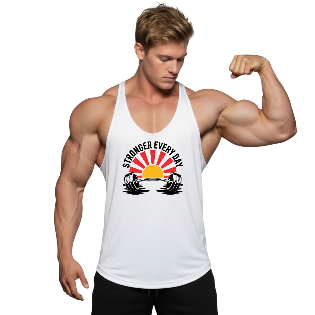 STRONGER EVERYDAY เสื้อกล้ามเพาะกายทรงคลาสสิค Bodybuilding Dry Fit Gym ...