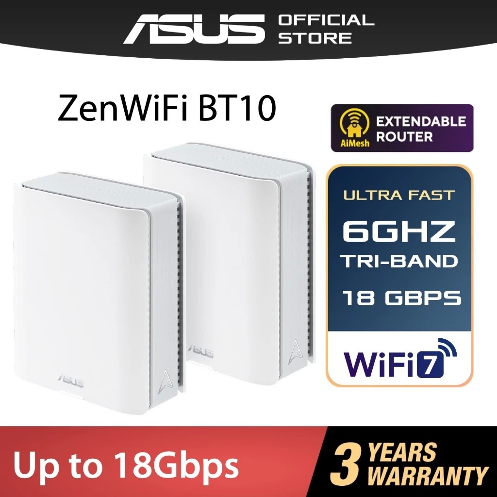 ASUS ZenWiFi BT10 BE18000 Tri-band WiFi 7 (802.11be) Mesh System ...