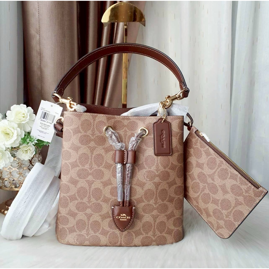 สี Tan Brown🤎COACH CBH07 Rowan Bucket Bag | Shopee Thailand