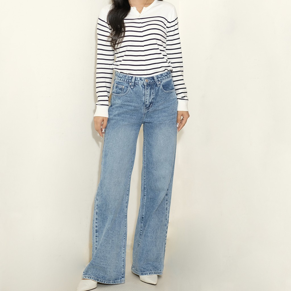 DARN Jeans ยีนส์ขากระบอก ทรงลิซ่า รุ่น Snow | Shopee Thailand