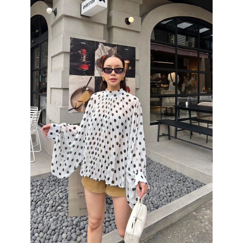 colourblockmatter - Luna Polka Chiffon Blouse เสื้อชีฟอง เสื้อลายจุด ...