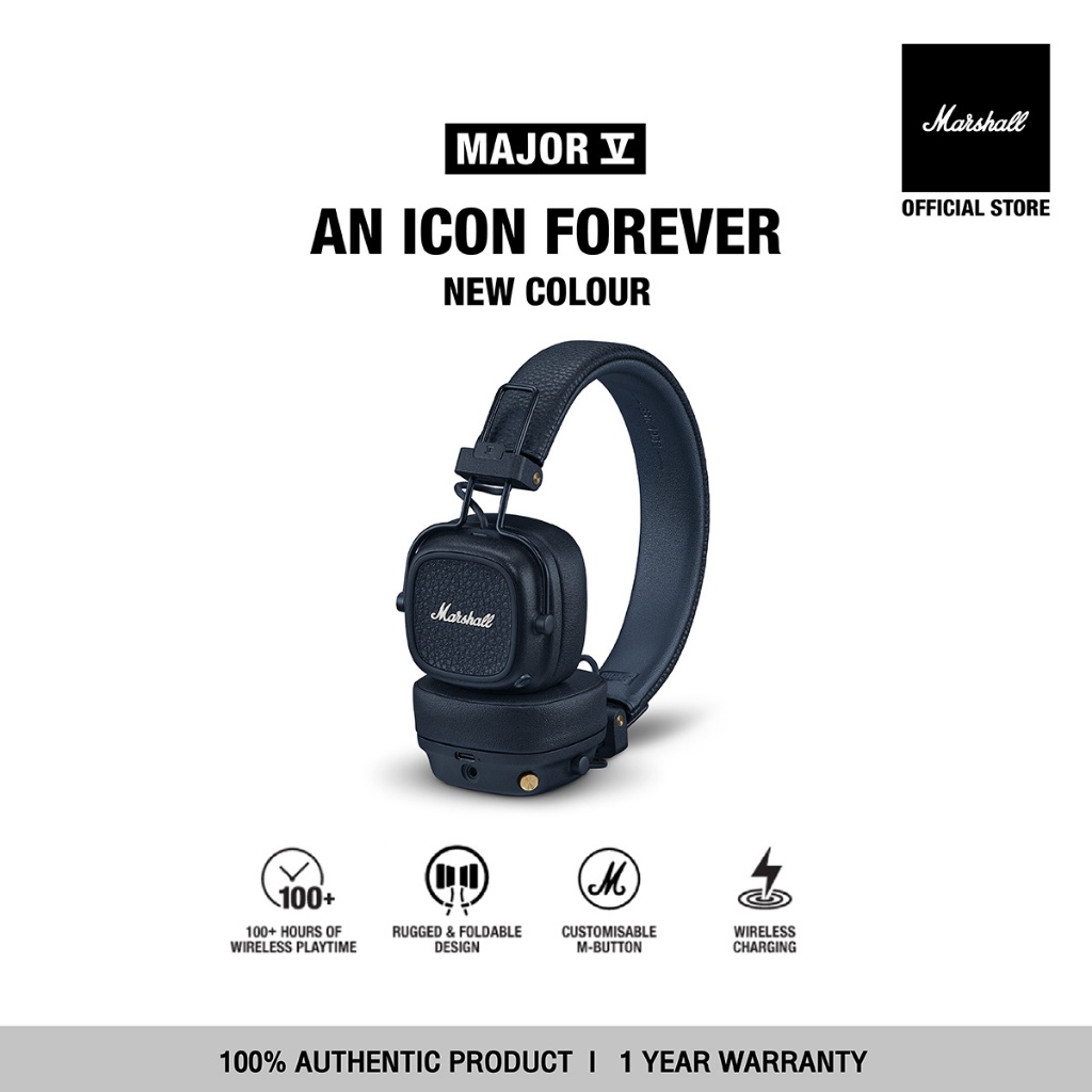 [NEW COLOUR] MARSHALL Major V bluetooth Midnight Blue - รับประกัน 1 ปี ...